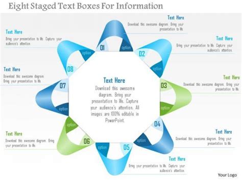 Business Diagram Eight Staged Text Boxes For Information Presentation Template