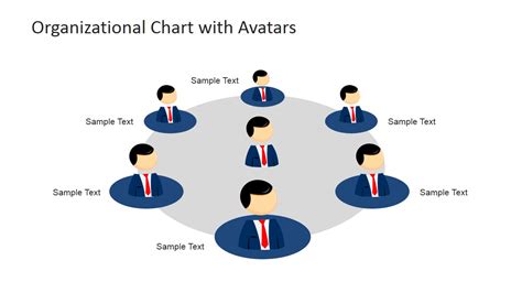 Organizational Chart Template With Avatars For PowerPoint SlideModel