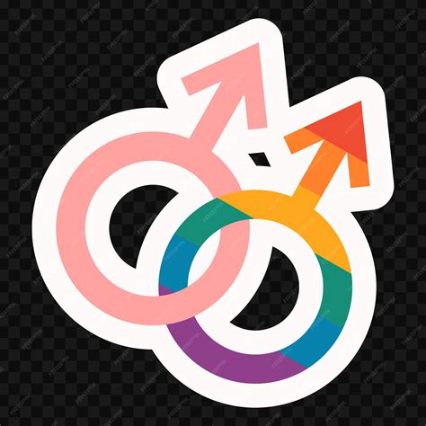 Premium Vector Lgbt Sticker Male Gender Symbol In Lgbt Style With The