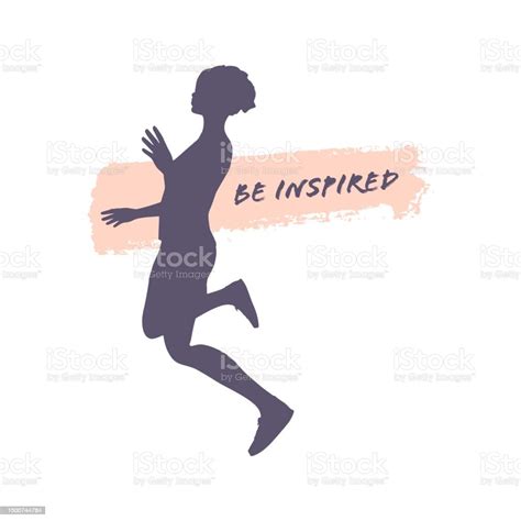점프 아름 다운 여자입니다 스포츠 소녀 그림입니다 젊은 여자 실루엣 영감을 얻다 동기 부여 단계 가냘픈에 대한 스톡 벡터 아트
