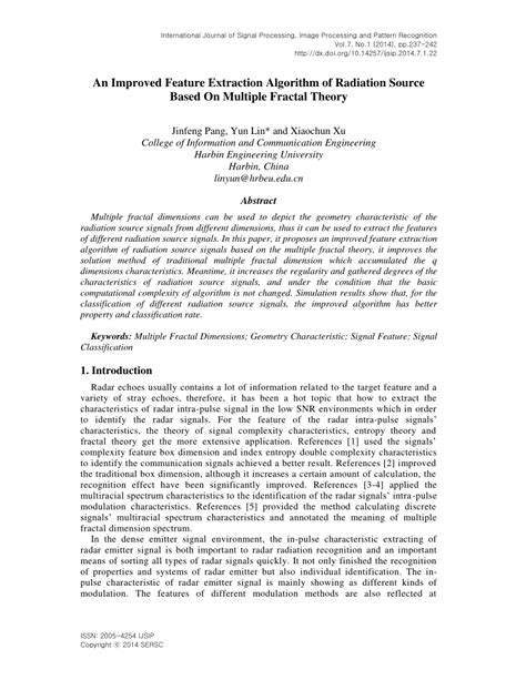 pdf an improved feature extraction algorithm of radiation source