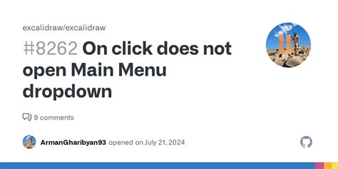 On Click Does Not Open Main Menu Dropdown · Issue 8262 · Excalidraw