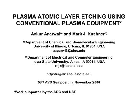 [ppt] Plasma Atomic Layer Etching Using Conventional Plasma Equipment