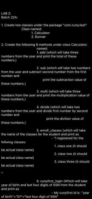 Solved Lab 2 Batch 22a 1 Create Two Classes Under The