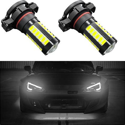Crynod 2 Pcs 9006 Car Led Fog Light Bulbs 12v Plug And