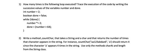 Solved 1 How Many Times Is The Following Loop Executed