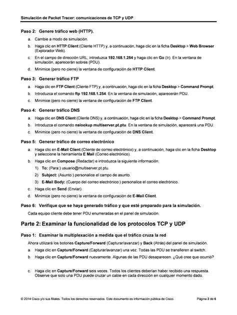 packet tracer comunicaciones de tcp y udp fill online printable