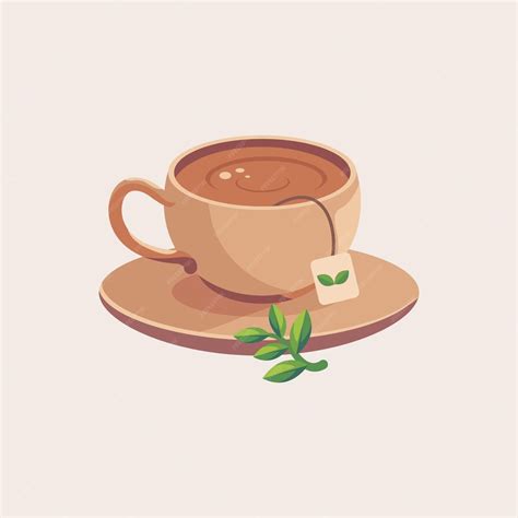 Esboço De Vetor De Xícara De Chá De Ervas Vetor Premium