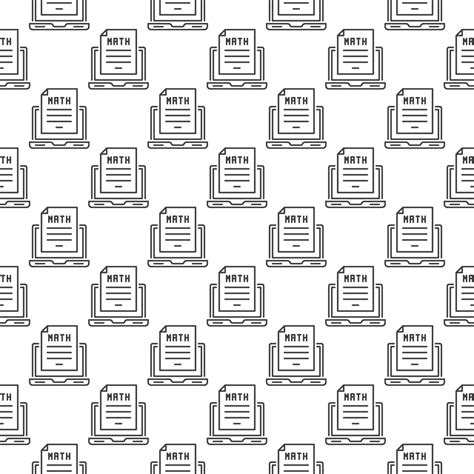 Math Paper With Laptop Vector Mathematics Concept Outline Seamless Pattern 25348941 Vector Art