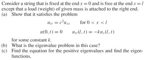 solved consider a string that is fixed at the end x 0 and