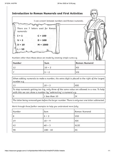 roman number sum pdf