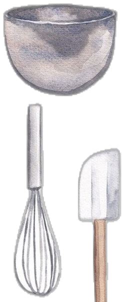 Watercolor Clipart Baking Clipart Food Baking Supplies Kitchen Food