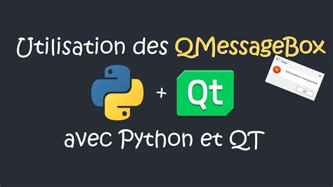 Utilisation Des QMessageBox Avec Python Et QT YouTube