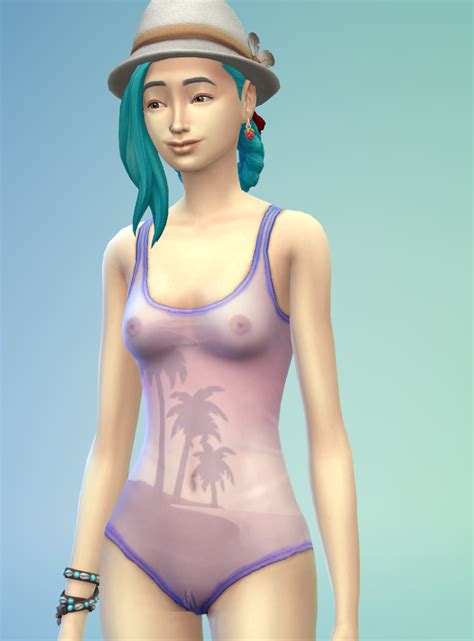 One Piece Sheer Swimsuit Freewear Collection By Lava Aguna Downloads The Sims Loverslab