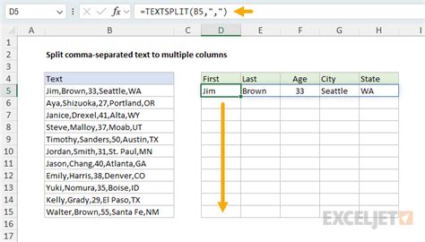 Split Comma Separated Values To Multiple Columns Excel Formula Exceljet