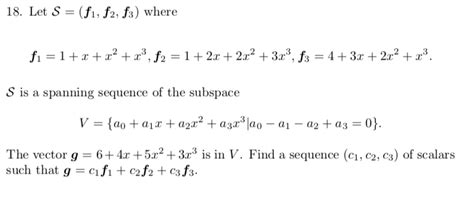 solved 18 let s fi f2 f3 where fi 1 2 x2 2 3 f2