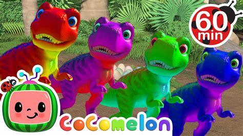 Rainbow Colors Dinosaur Song With Surprise Eggs Cocomelon Nursery