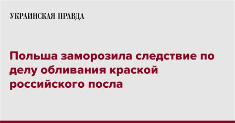Польша заморозила следствие по делу обливания краской российского посла ...