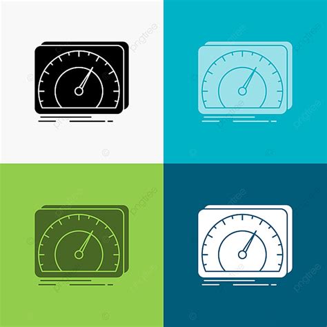 Dashboard Device Speed Test Internet Icon Over Various Backg Arrow