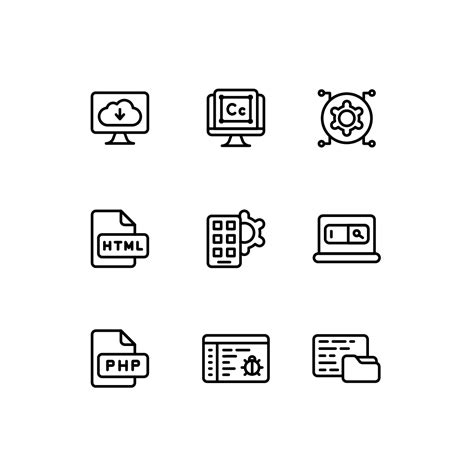coding icons set json lottie mp4