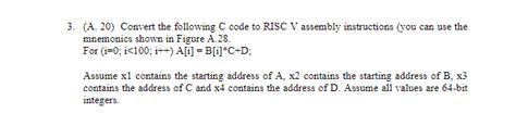 Solved 1 A 2 Compute The Effective Cpi For Risc V Using