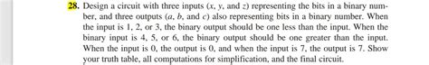 Solved Design A Circuit With Three Inputs X Y And Z Chegg