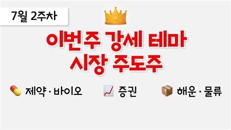 7월 2주차 강세 테마 시장 주도주 코아스 포커스에이치엔에스 엑스큐어 스카이문스테크놀로지 라파스 보로노이 서전기전 레몬 우리기술 휴림네트웍스 Youtube