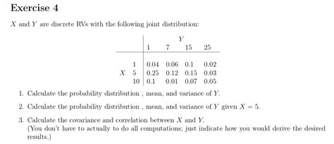 solved exercise 4 x and y are discrete rvs with the