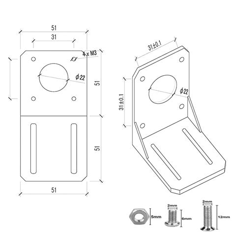Pieces Stepper Motor Holder Stepper Motor Bracket Alloy Steel L Motor Bracke Motor