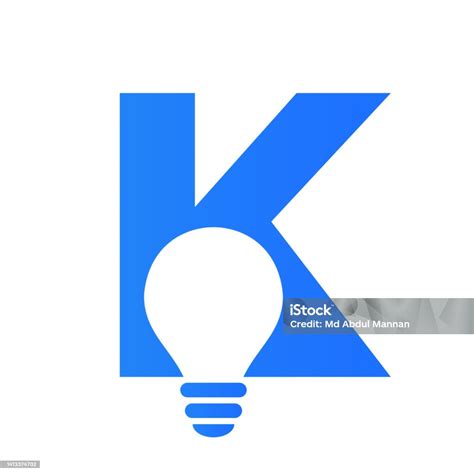 편지 K 전기 로고는 전구 아이콘 벡터 템플릿과 결합합니다 전구 로고 타입 기호 기호 로고에 대한 스톡 벡터 아트 및 기타