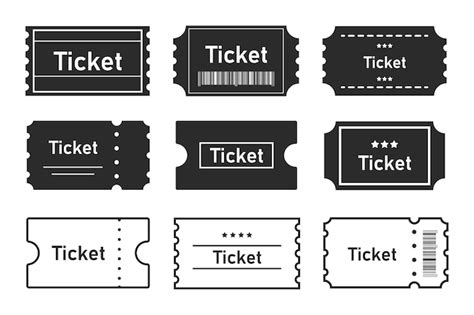 Premium Vector Ticketing Vector Illustration Set Black Illustration