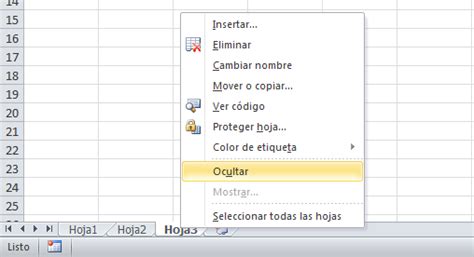 Formas De Ocultar Una Hoja En Excel