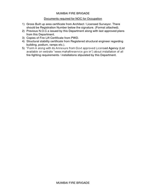 Document Checklist For Occupancy Noc Pdf Basement Elevator