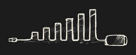 A Hand Drawn Illustration Depicting A Mouse That Creates An Ascending Graph From Left To Right