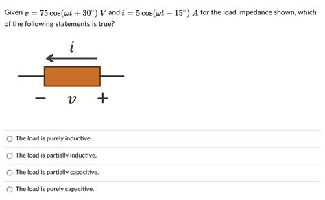 Solved Given V 75 Coswt 30 V And I 5 Coswt 150 A For The Load