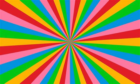 Rainbow Color Burst Background Rays Background In Retro Style Vector