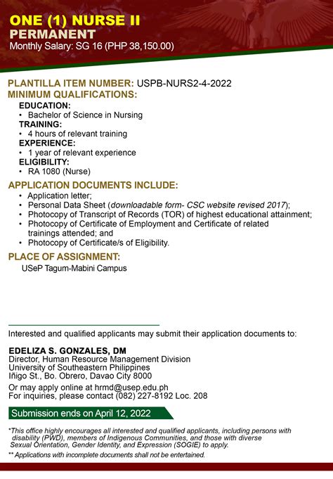 Usep Job Hiring Usep Is In Need Of Two 2 Non Teaching Personnel For Tagum Mabini Campus