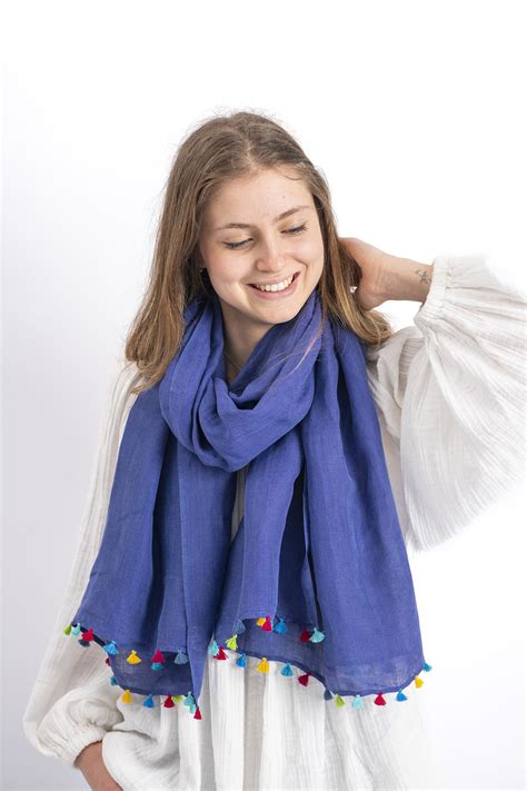 Écharpe Tissée Main Lin Soie Aline Mutli Majorelle Miazia