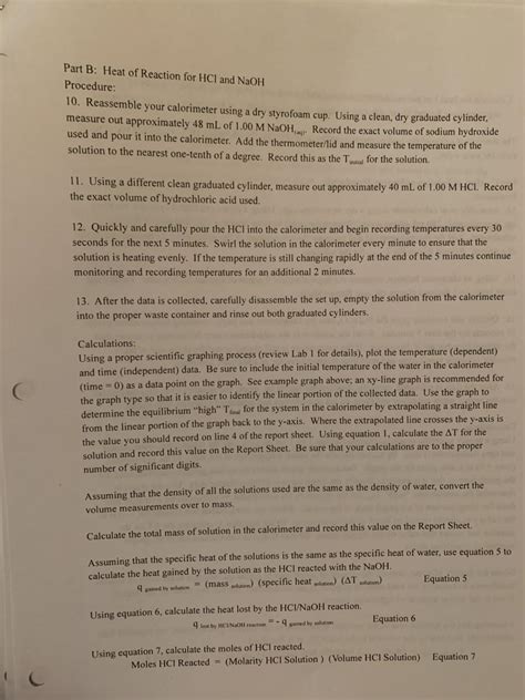 Solved Experiment Thermochemistry Specific Heat And Chegg