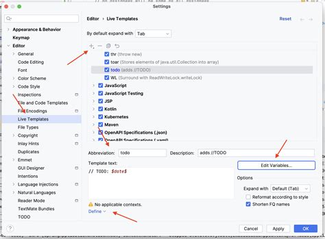 Intellij Idea Livetemplate For Todo Shortcut Seems Not Working Stack Overflow