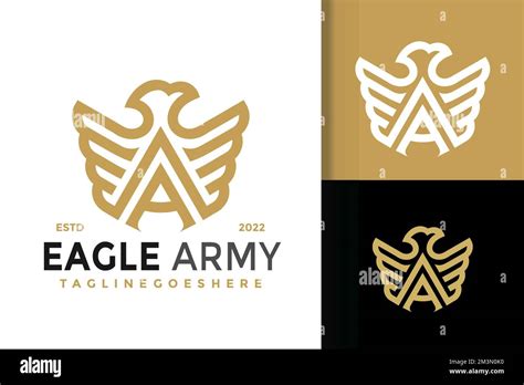A Vector Illustratin Of The A Letter Eagle Wing Logo Design Template In Gold Color Stock Vector