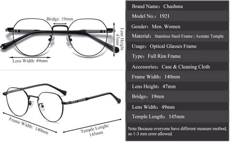 Chashma Unisex Full Rim Round Stainless Steel Frame Eyeglasses 1921