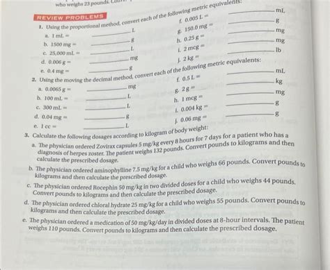 Solved 1 Using The Proportional Method Convert Each Of The