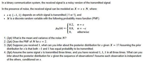solved in a binary communication system the received signal
