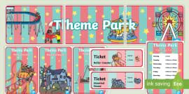Design A Theme Park Cutting Skills Worksheet Eyfs Twinkl