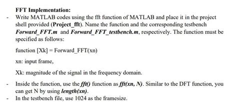 Solved FFT Implementation Write MATLAB Codes Using The Fft Chegg