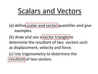 PPT Scalars And Vectors PowerPoint Presentation Free Download ID