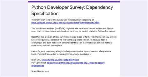 Arun Babu Neelicattu On Linkedin Python Developer Survey Dependency Specification