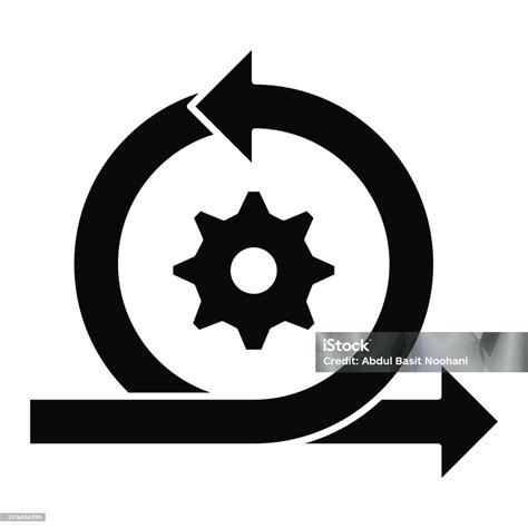 agile process vector icon gear and cycle arrow icon iterative development and continuous