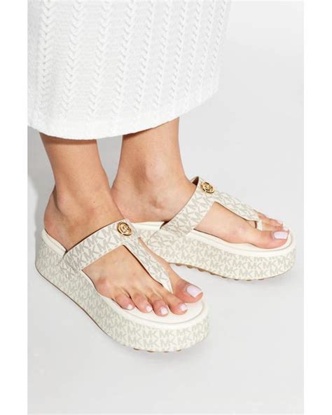 Michael Michael Kors Platform Slides Koya In White Lyst Uk